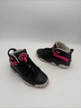 Nike | Shoes | Nike Air Jordan 6 Rings Black Pink Hightop Basketball ...